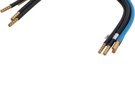 HAGER N81R connecting cables 375/350 mm, L1, l2, L3, N | SW/BL | 4x10mm ...